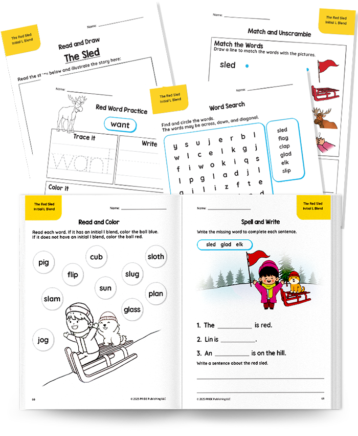 Little Lions Phonics Worksheets for Kids | PRIDE Reading