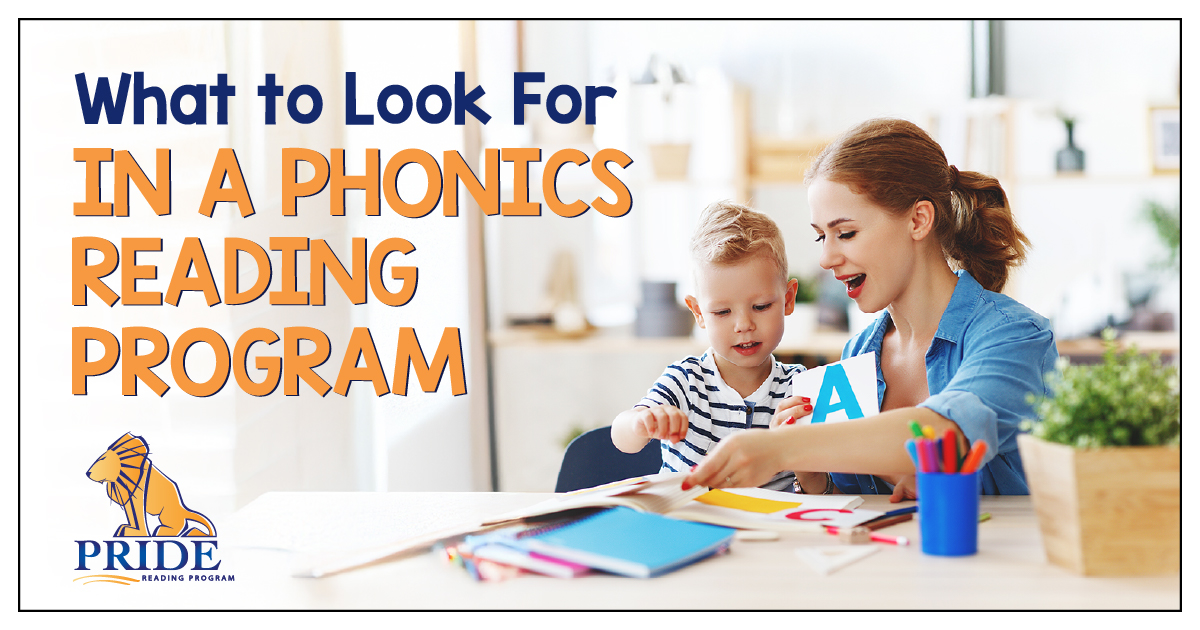 What to Look For in a Phonics Reading Program - Structured Literacy | Pride Reading Program